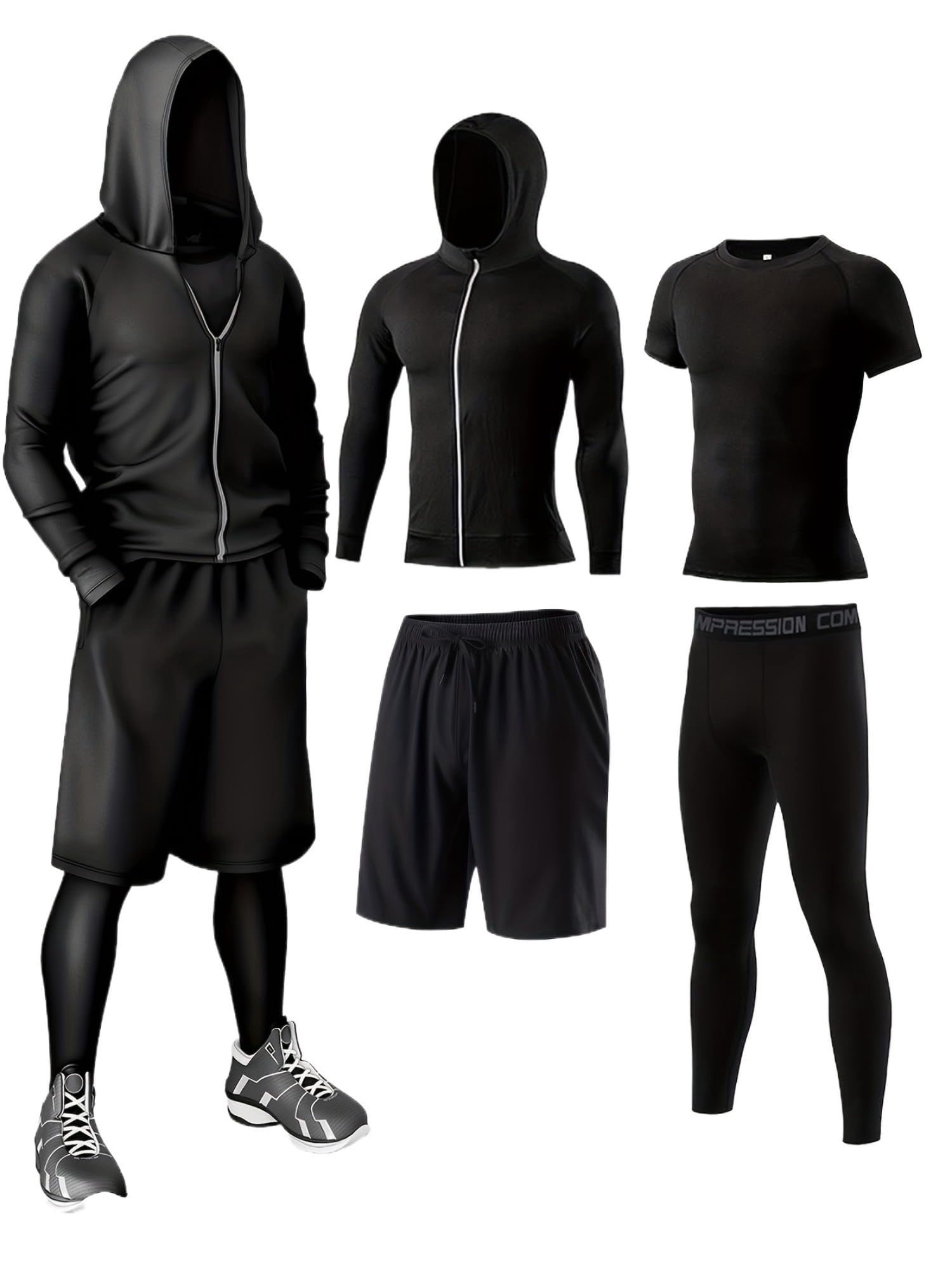 4pcs Casual Athletic Set, Running Fitness Cycling Outdoor Sports Set ...
