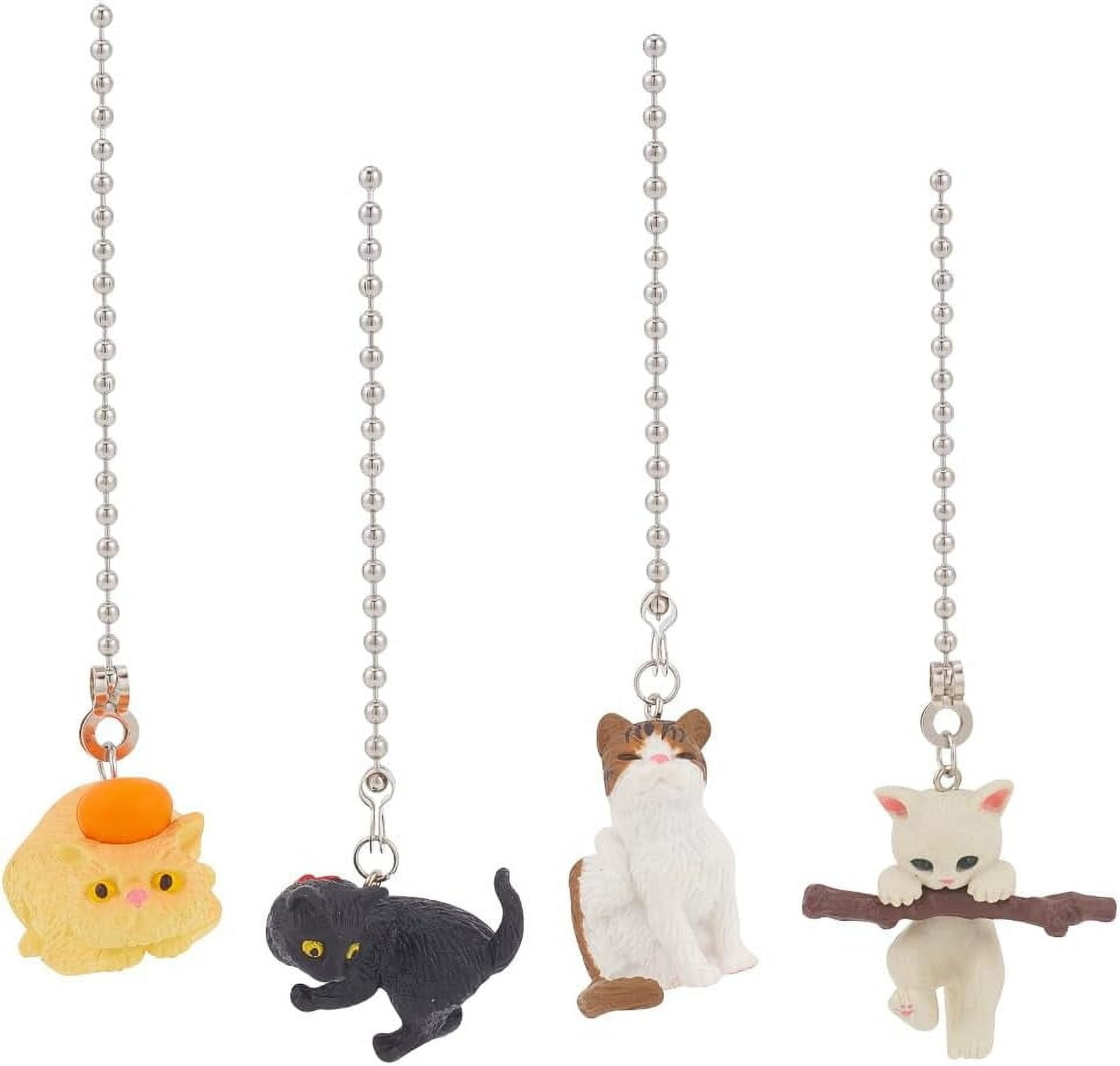 4pcs Cat Ceiling Fan Pull Chain 4 Styles Cute Cat Fan Pull Chain ...