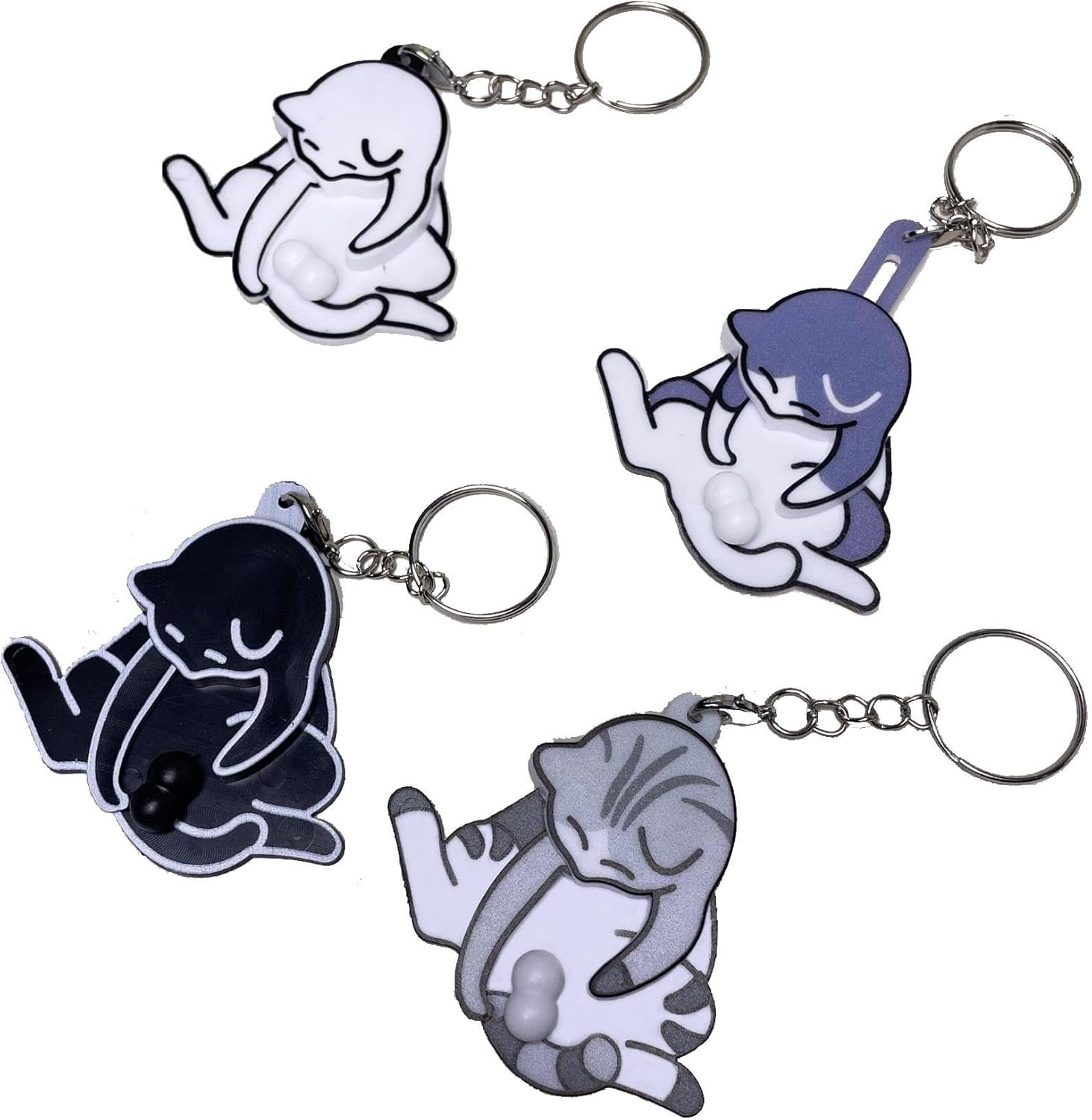 4pcs Cat Toys, Mischief Funny Wiggling Cat Keychain, Mischief Cats ...