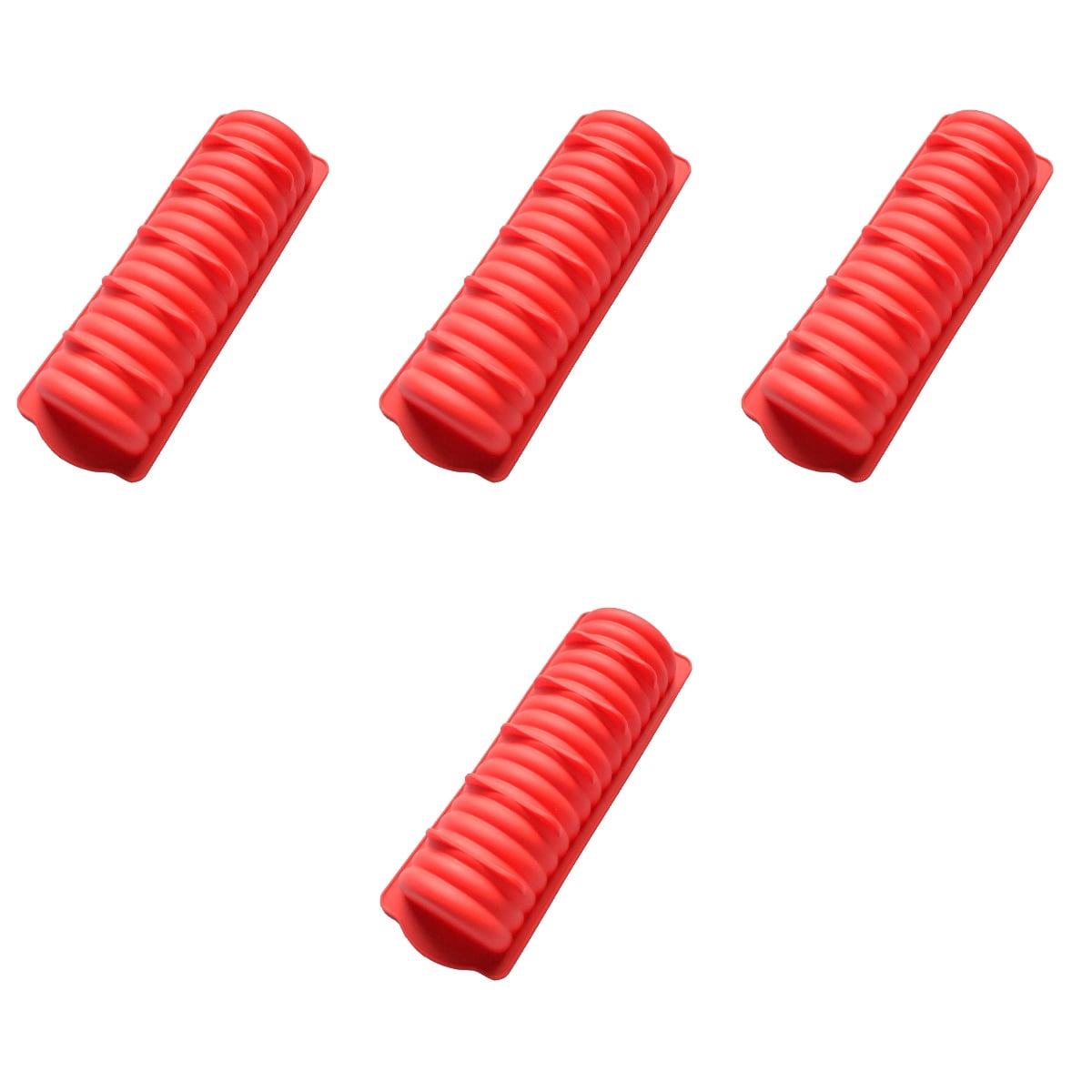 4pcs Caterpillar Ribbed Loaf Pan Silicone Mold Bread Hot Dog Form ...