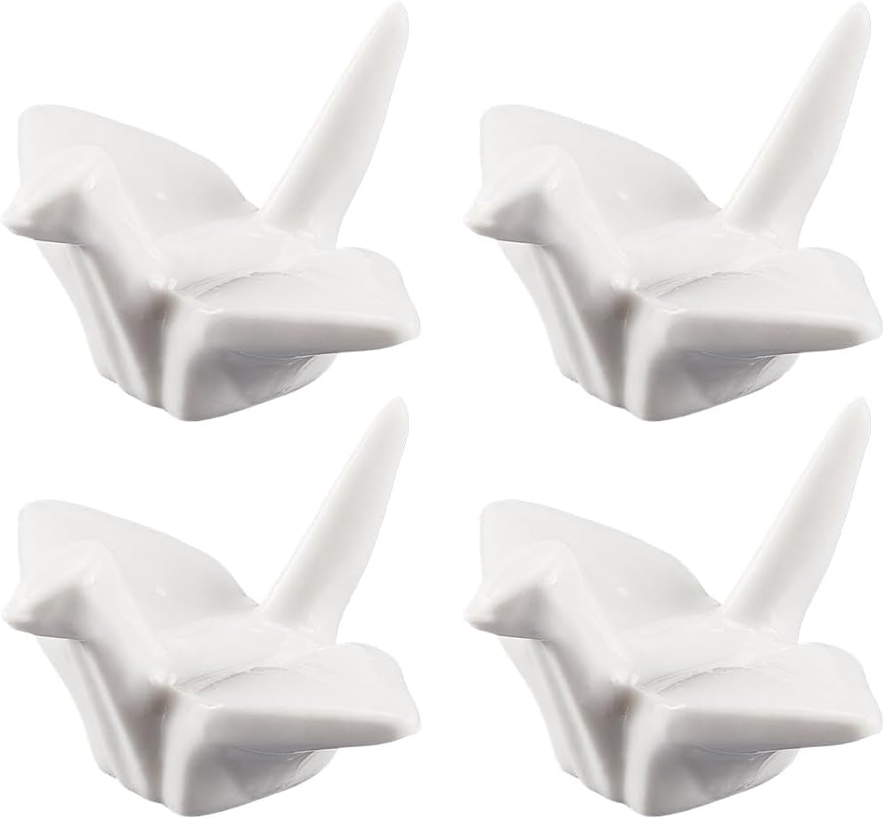 4pcs Ceramic Chopstick Stands White Chopsticks Rests Paper Crane ...