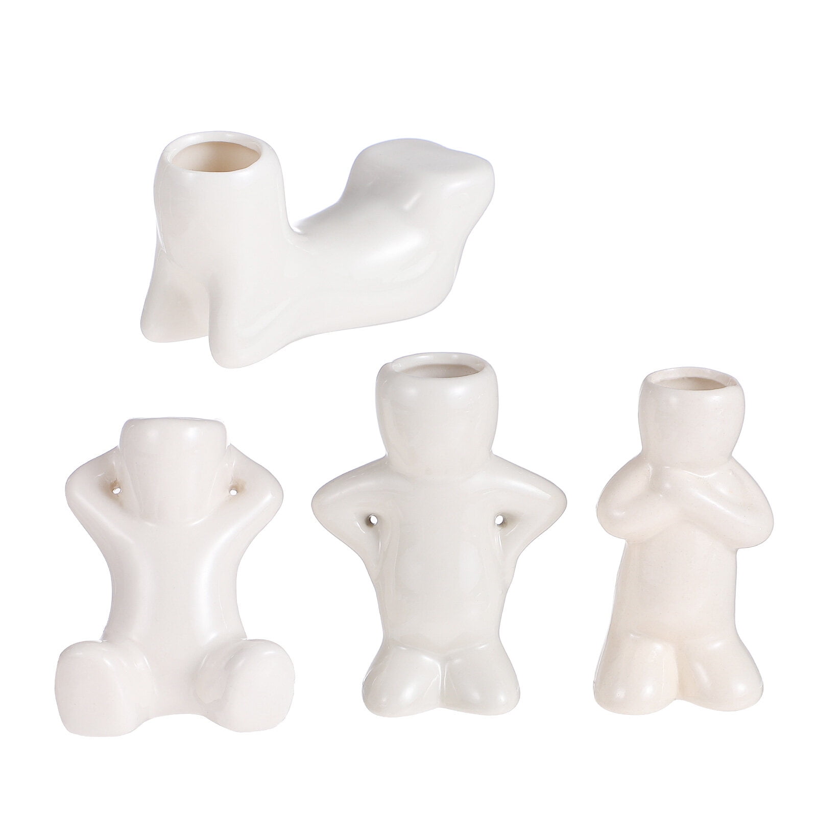 4pcs Ceramic Flower Pot Dancing Human Shaped Planter Porcelain Vase ...