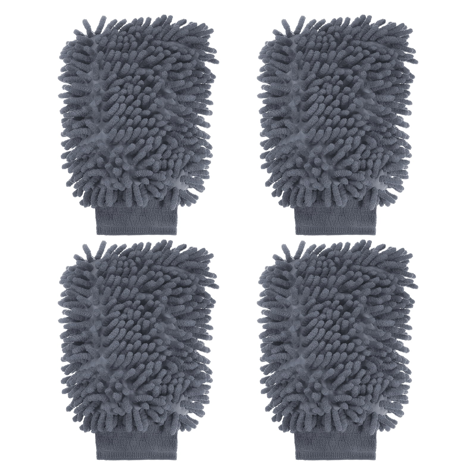 4pcs Chenille Microfiber Car Wash Mitts 9.8" x 7.9" Scratch Free Wash ...