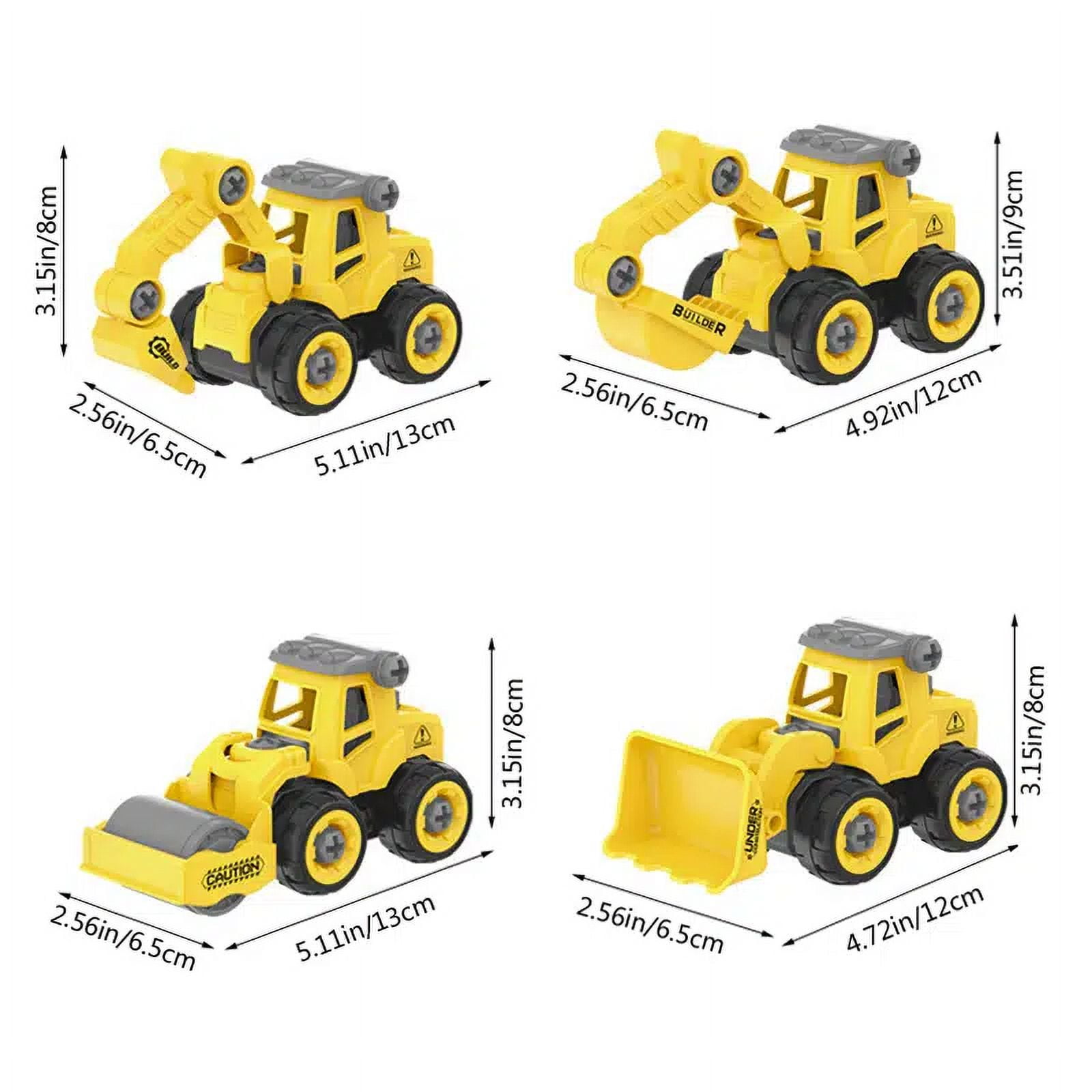 4pcs Children Assembled Mobile Machinery Shop Pile Driver Road Roller ...
