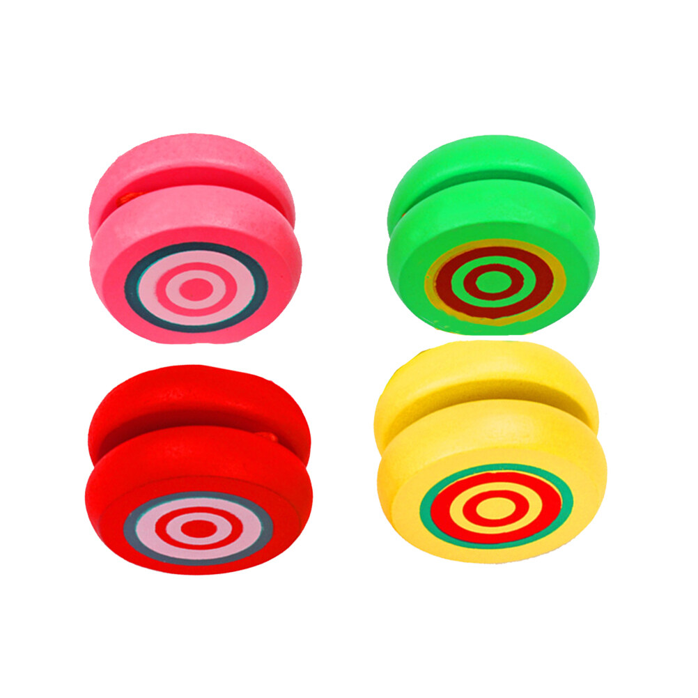 4pcs Wooden Yoyo Toy for Kids Funny Ball Plaything with Cartoon Design ...