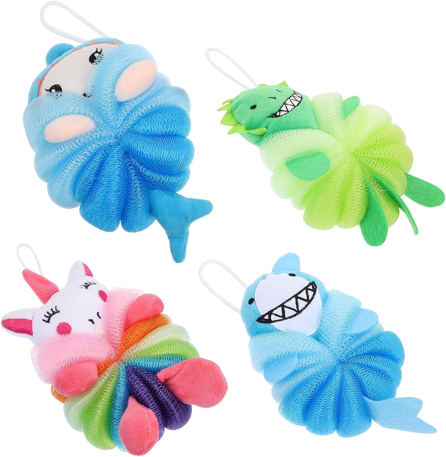 4pcs Children's Bath Ball Cleaning Scrubber Loofah Body Sponge Shower ...