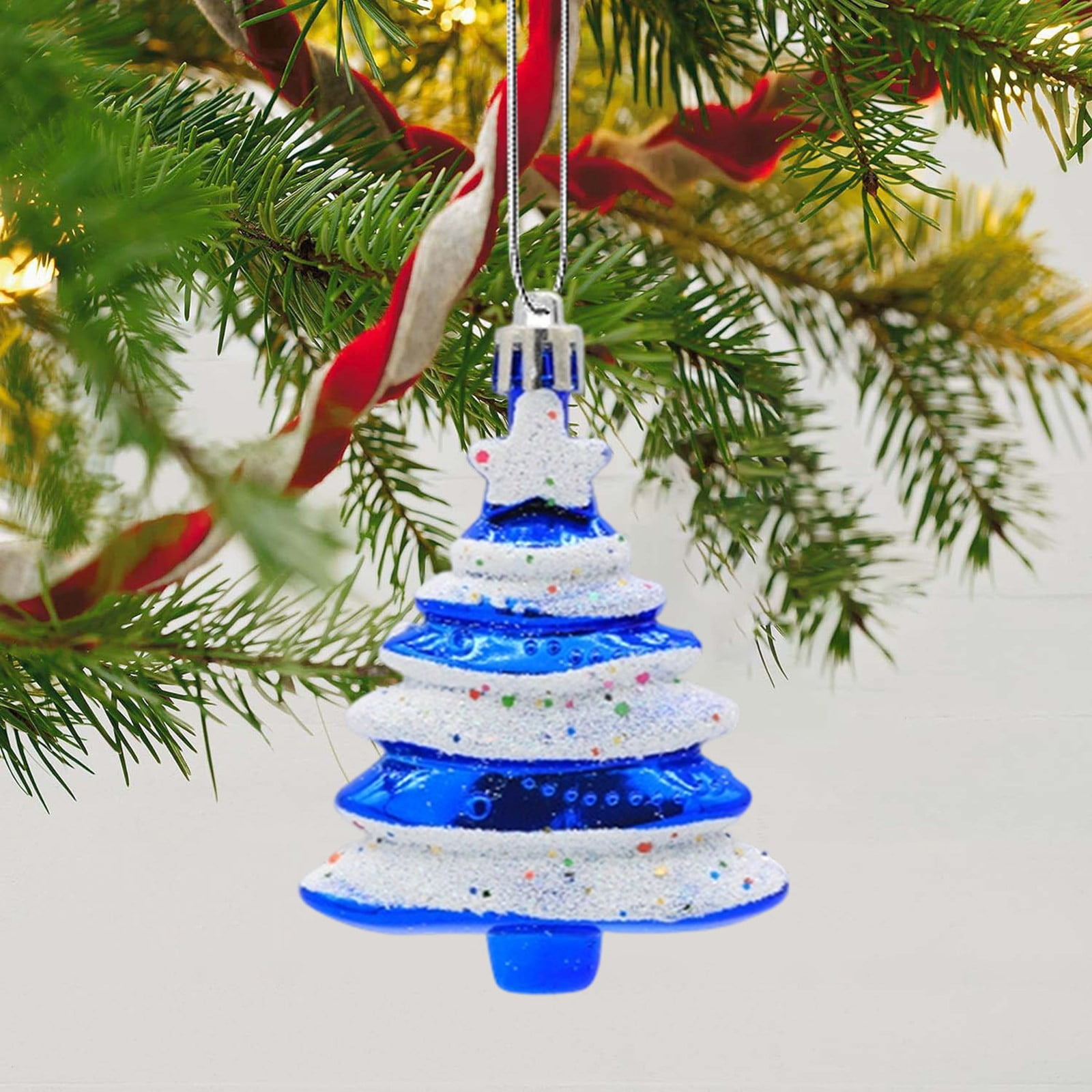 4pcs Christmas Ornaments, Mini Christmas Tree Pendant, Shatterproof ...