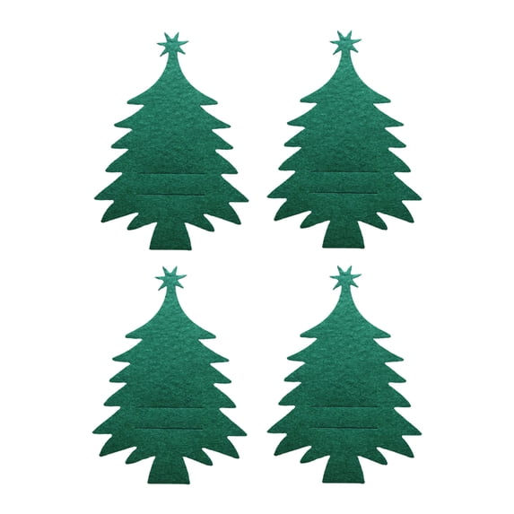 4pcs Christmas Tree Cutlery Bag Pocket Fork Spoon Holder Bags for ...