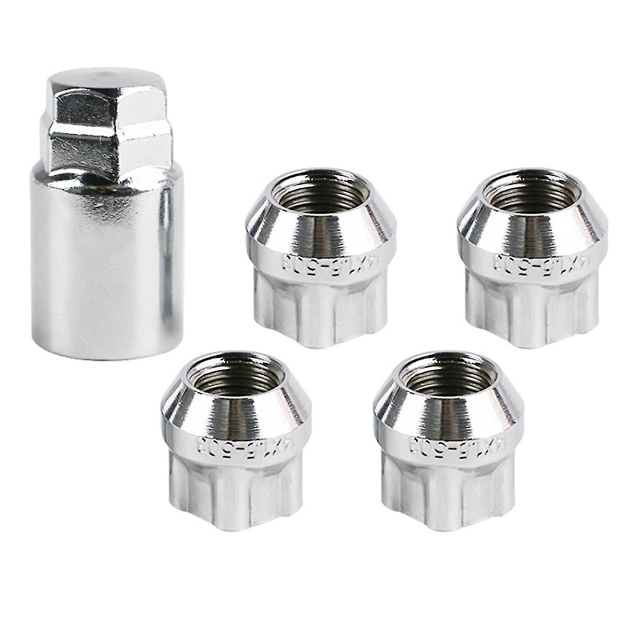 4pcs Chrome M14x1.5 Anti-theft Wheel Lock Lug Nut Cone Wheel Locks+keys ...