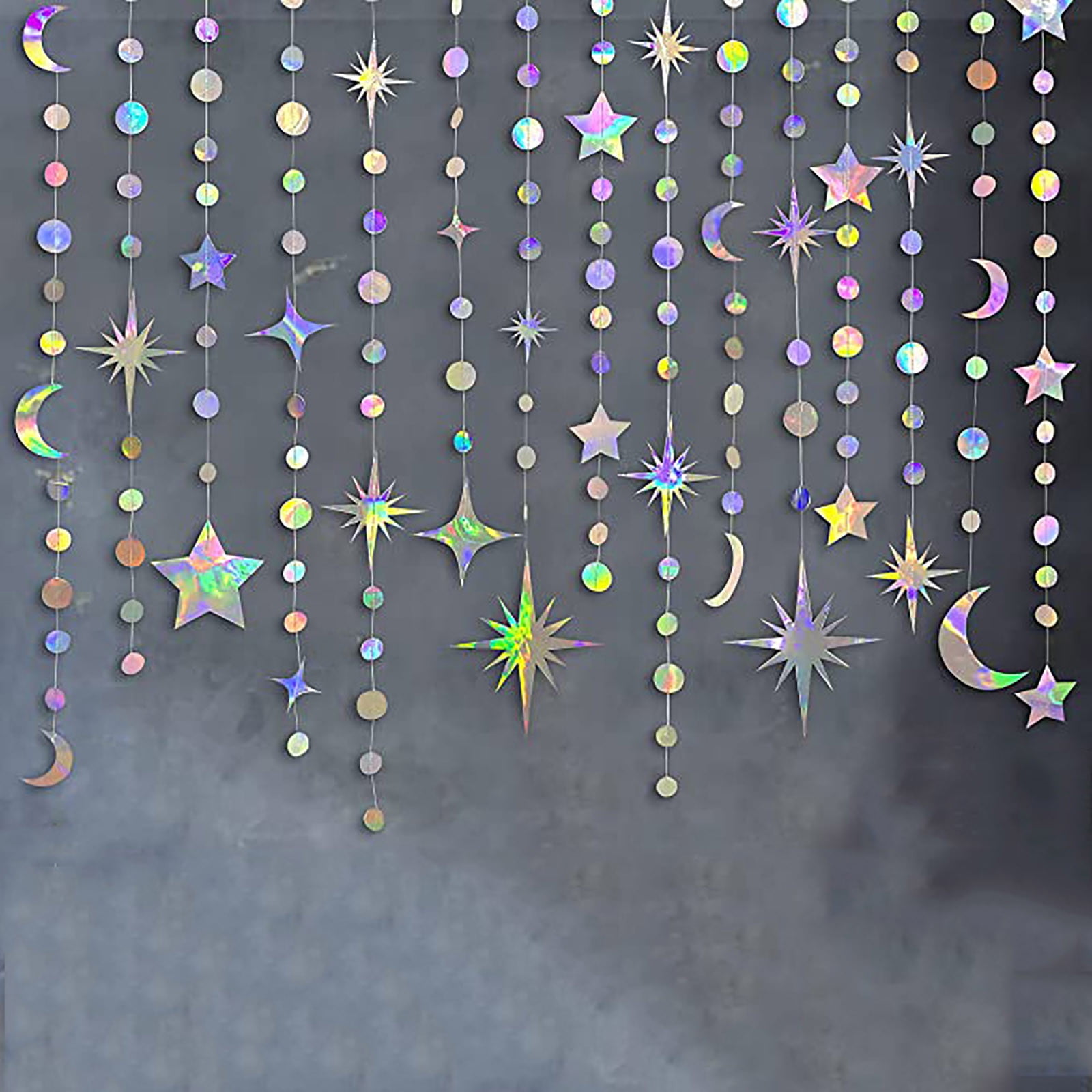 4pcs Circle Garland Party Decoration Kit Hanging Crescent Streamer ...