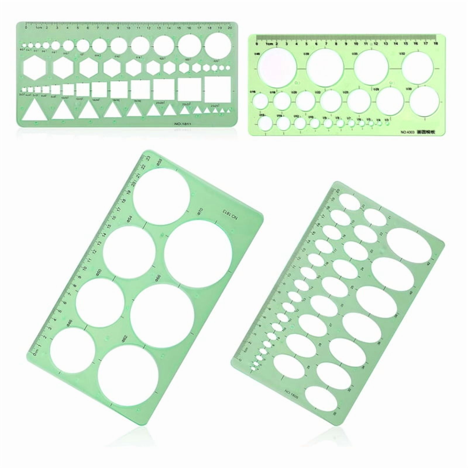 4pcs Circle Template for Drawing, Drafting Tool Geometric Round Circle ...