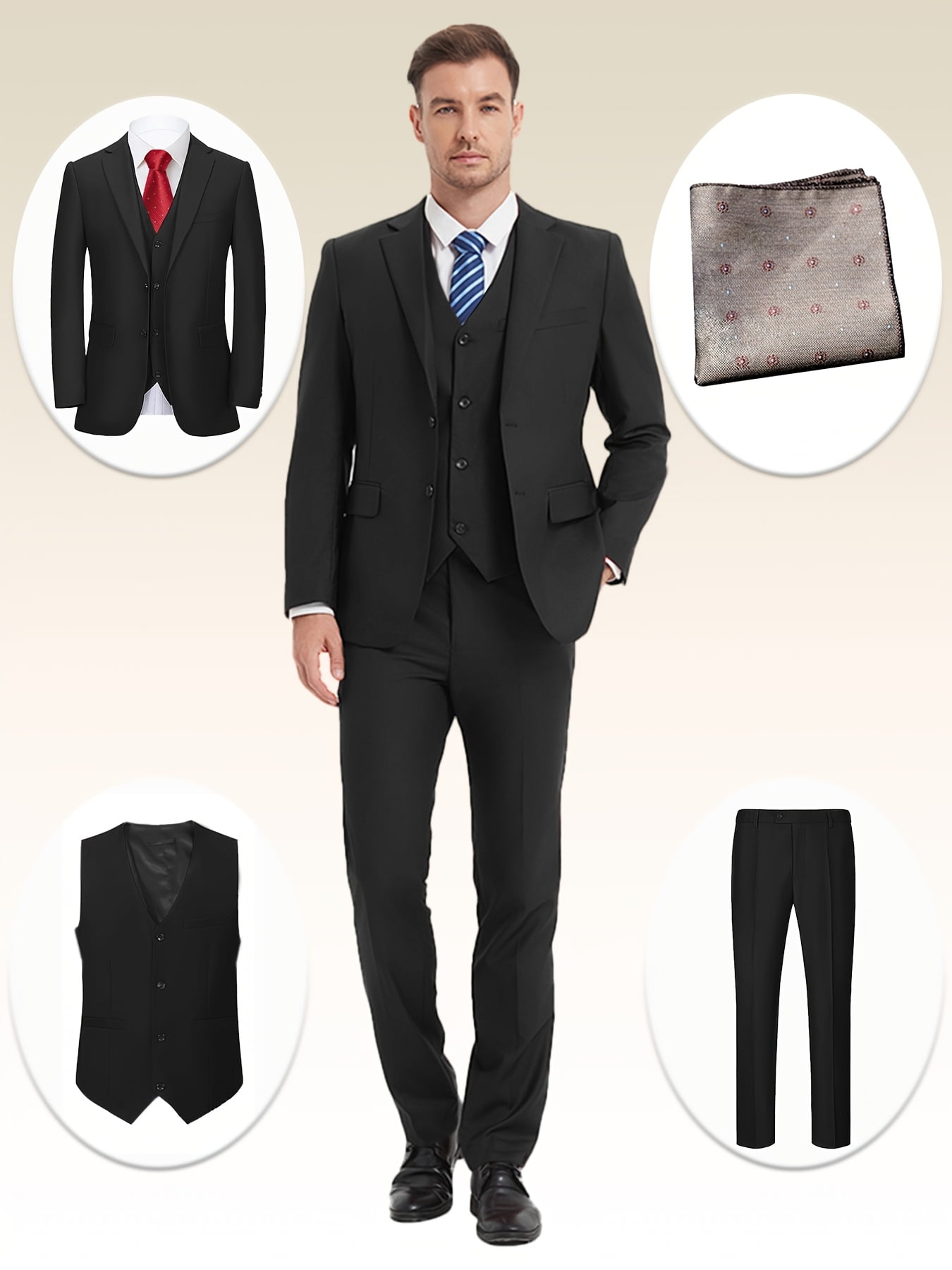 4pcs Classic Business Suit - High Quality, Comfortable Fit, Fashionable ...