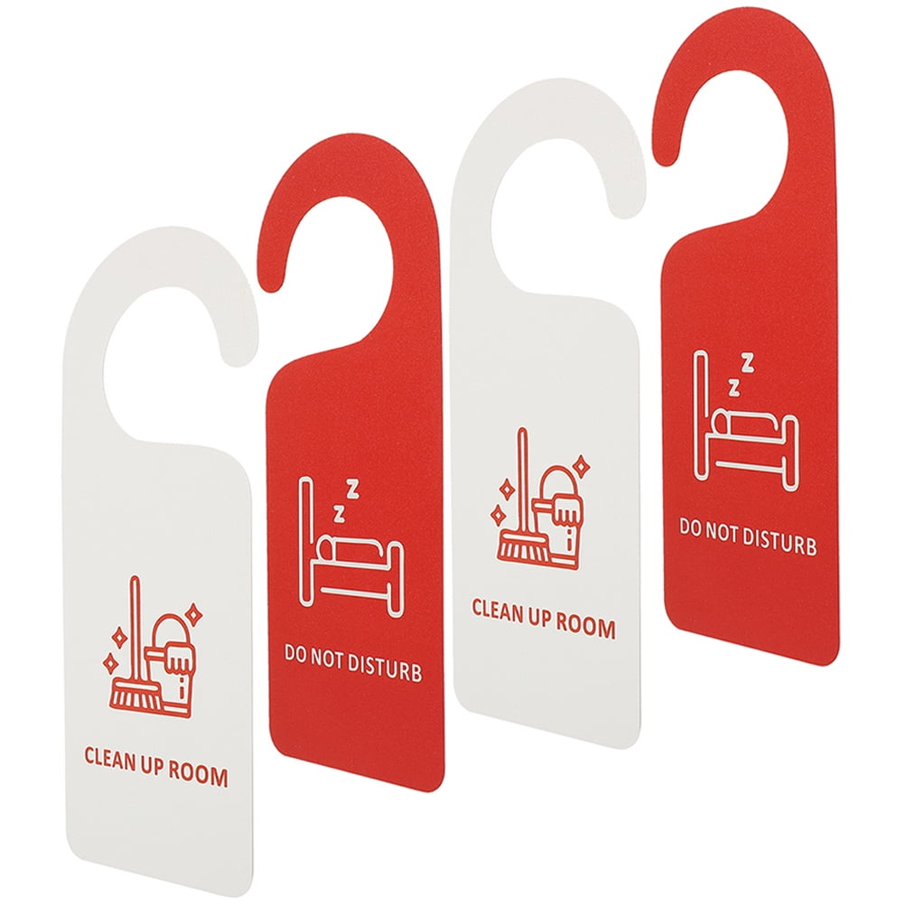 4pcs Clean Up Room Sign Do Not Disturb Sign Double-sided Door Hanger ...
