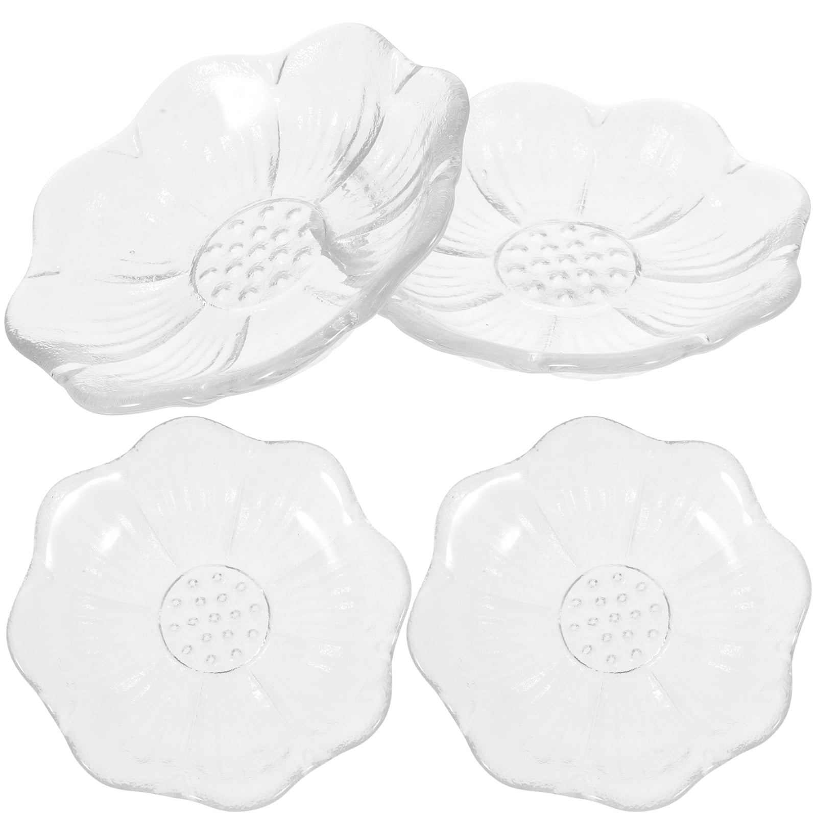4pcs Clear Glass Tea Saucer Glass Costers Glass Tea Cup Coasters Tea ...