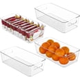 4pcs Clear Organizers and Storage Bins, Plastic Storage Containers with ...