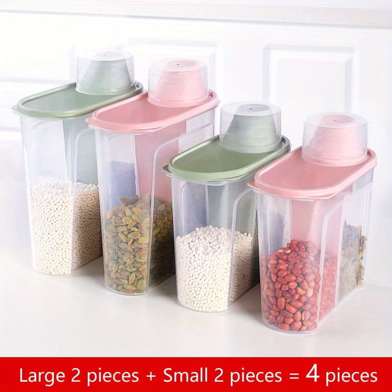 4pcs Clear Plastic Food Storage Containers, Large Sealed Leak-Proof ...