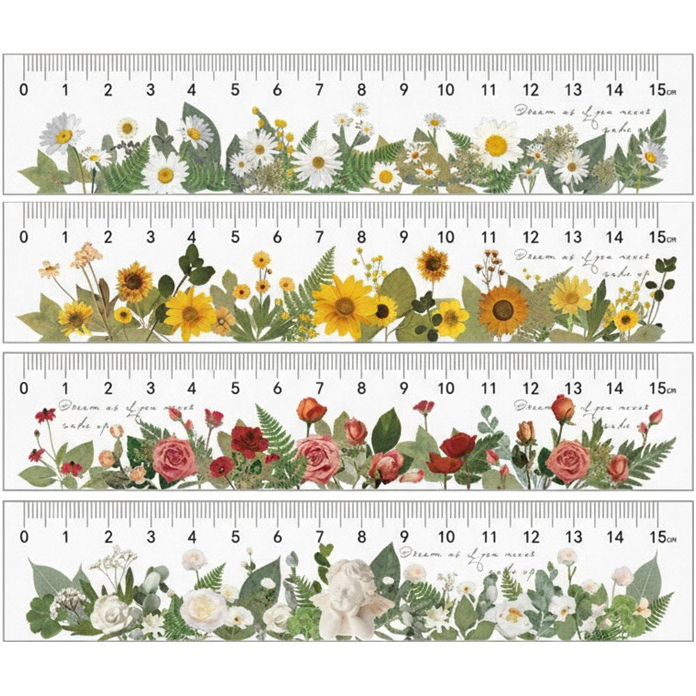 4pcs Clear Plastic Rulers Aesthetic Acrylic Small Ruler, Measuring ...