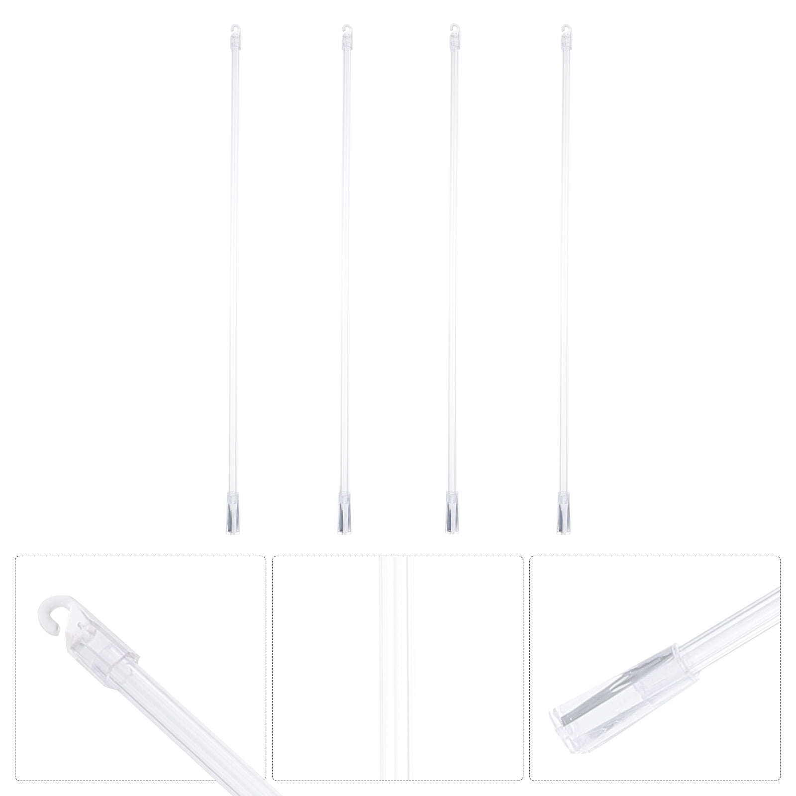 4pcs Clear Window Blind Wand Replacement with Hooks and Grips Tilt Rod ...