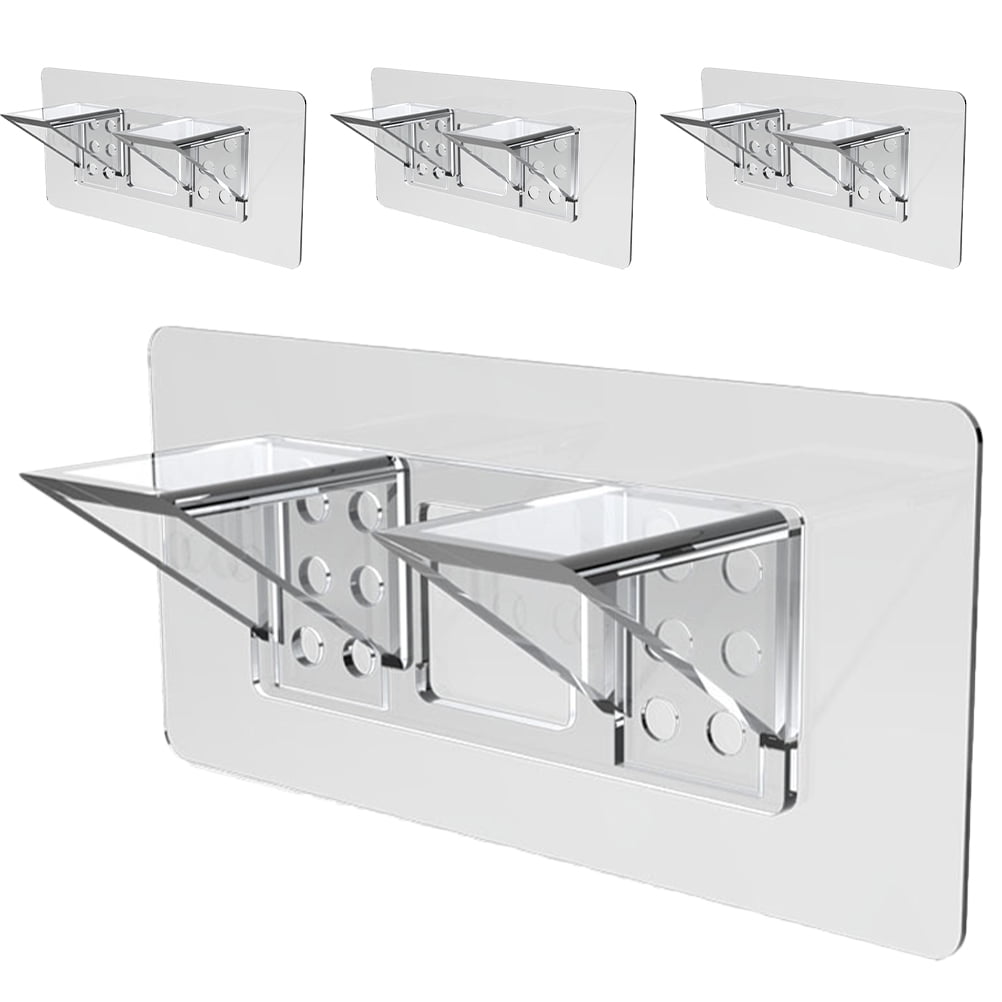 COMPUKAS Shelf Holders Acrylic 4Pcs 12X7X5CM - Walmart.com