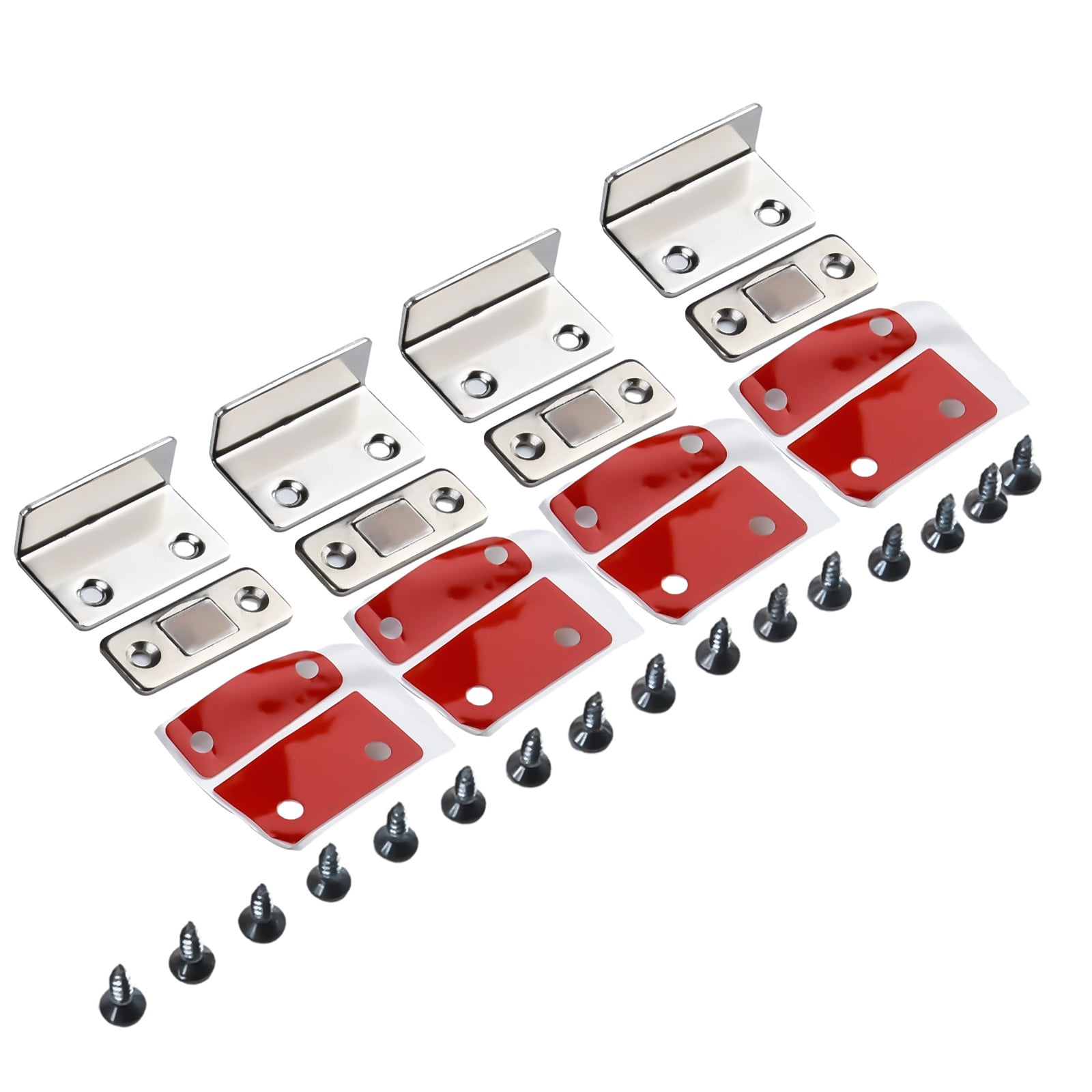 4pcs Closures Cupboard Cabinet Magnetic Catch Wardrobe L Shaped Ultra ...