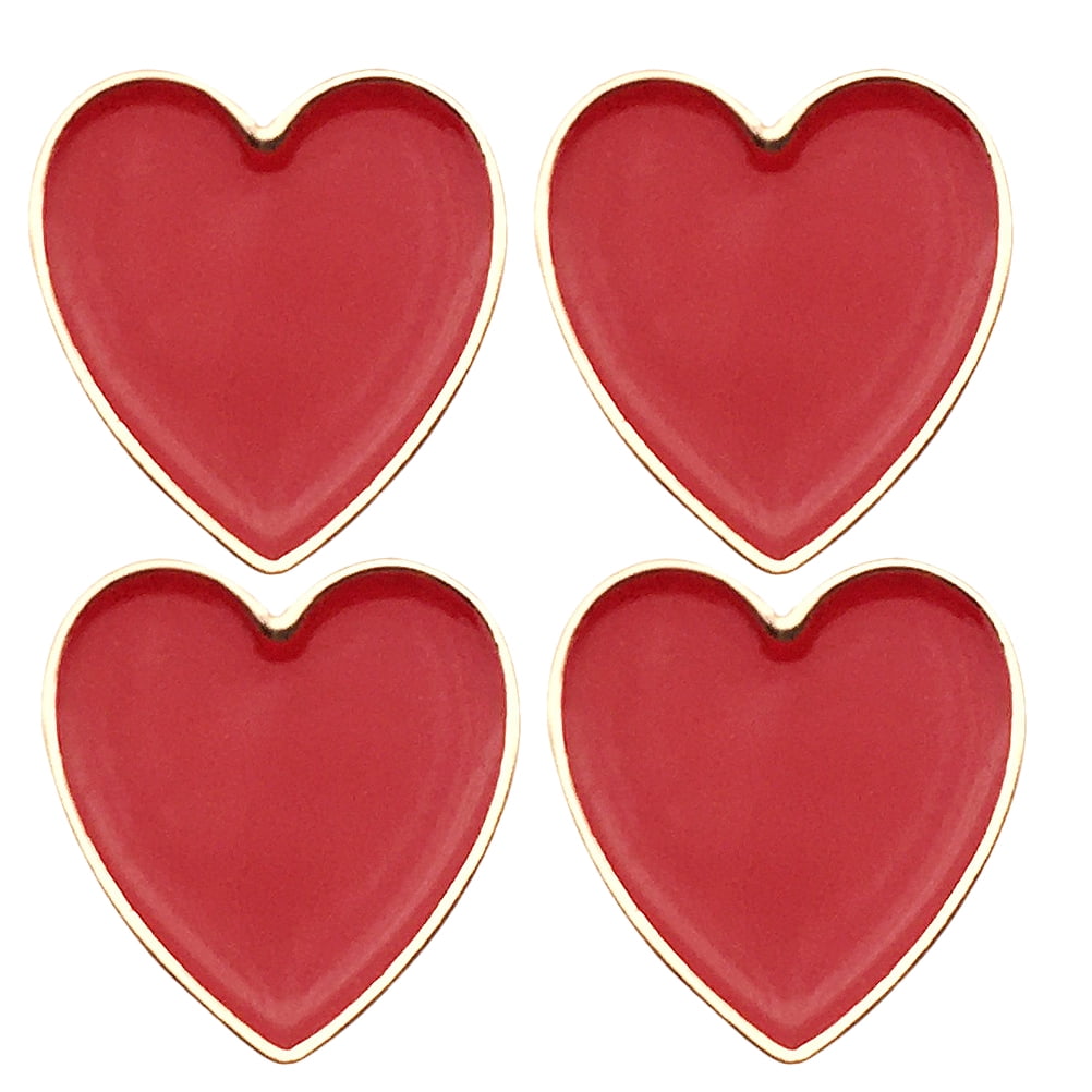 4pcs Clothing Brooch Love Heart Breast Pin Valentine's Day Collar Pin ...