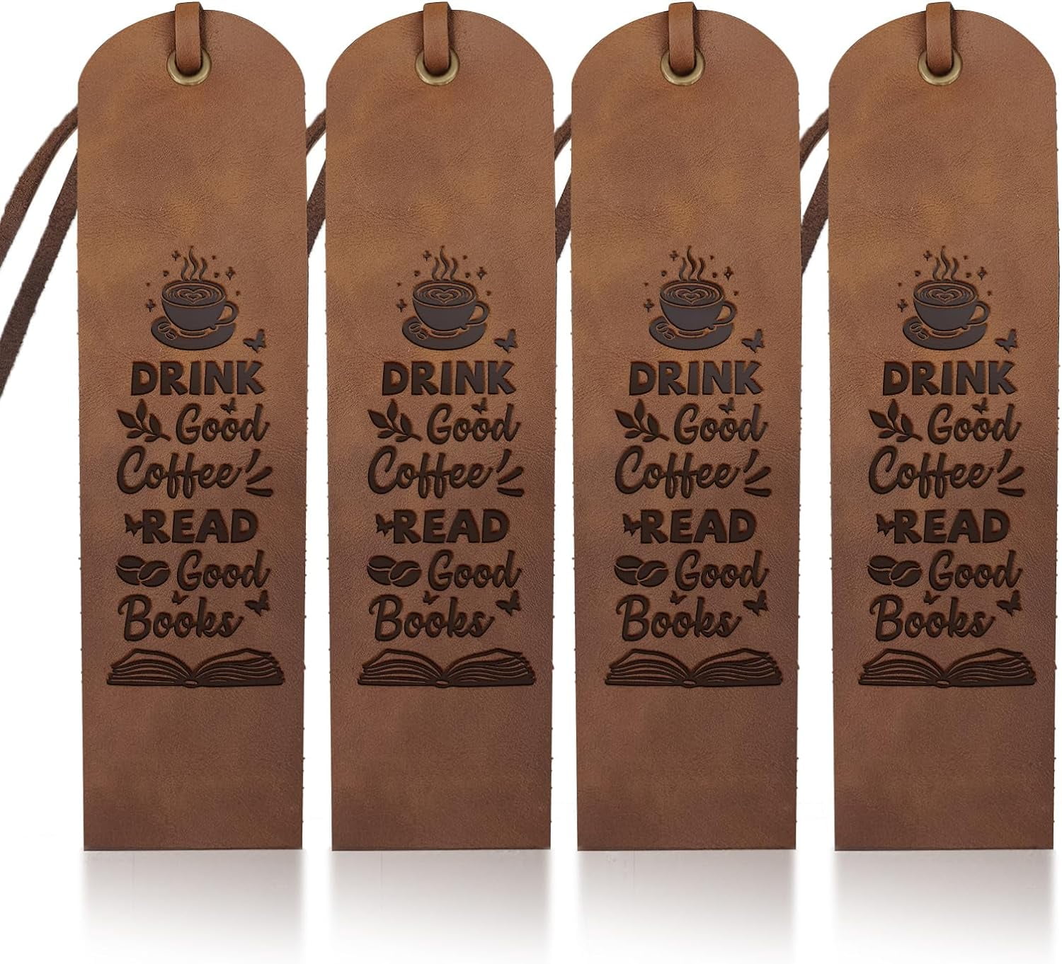 4pcs Coffee Book Leather Bookmarks 2×7inch Vintage Drink Coffee ...