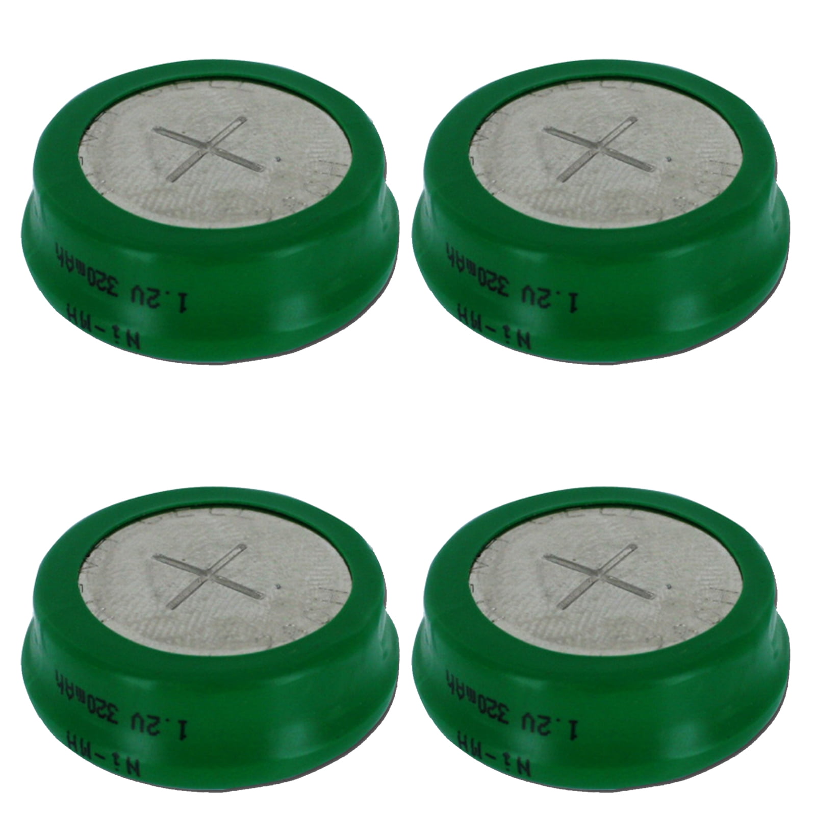 4pcs Coin Button Rechargeable Battery 320mAh NiMH 1.2V Flat Top Cell ...