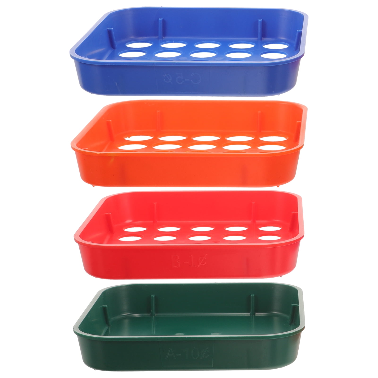 4pcs Color-coded Sorting Tray Reusable Sorters Trays Heavy Duty Plastic ...