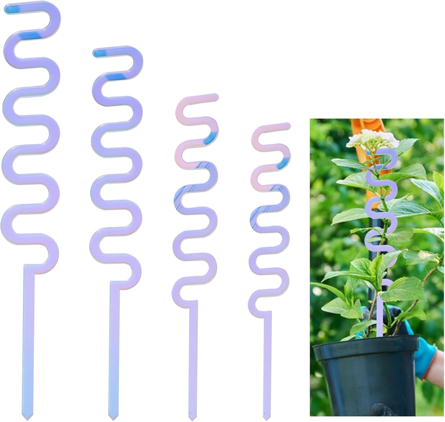 4pcs Colorful Acrylic Wave Trellis Garden Trellis for DIY Decorative ...
