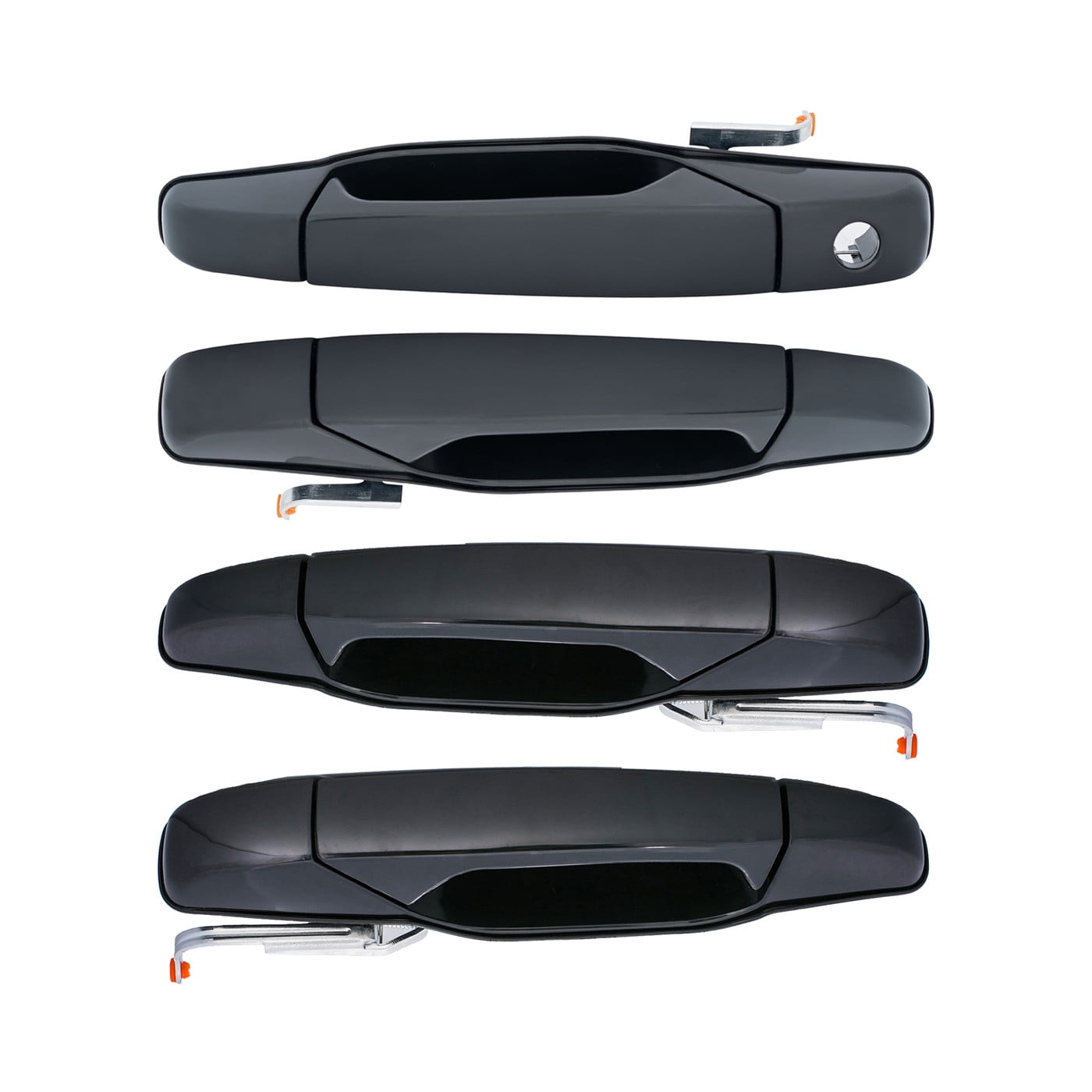 4pcs Complete Left+Right Front+Rear Side Black Exterior Door Handle ...