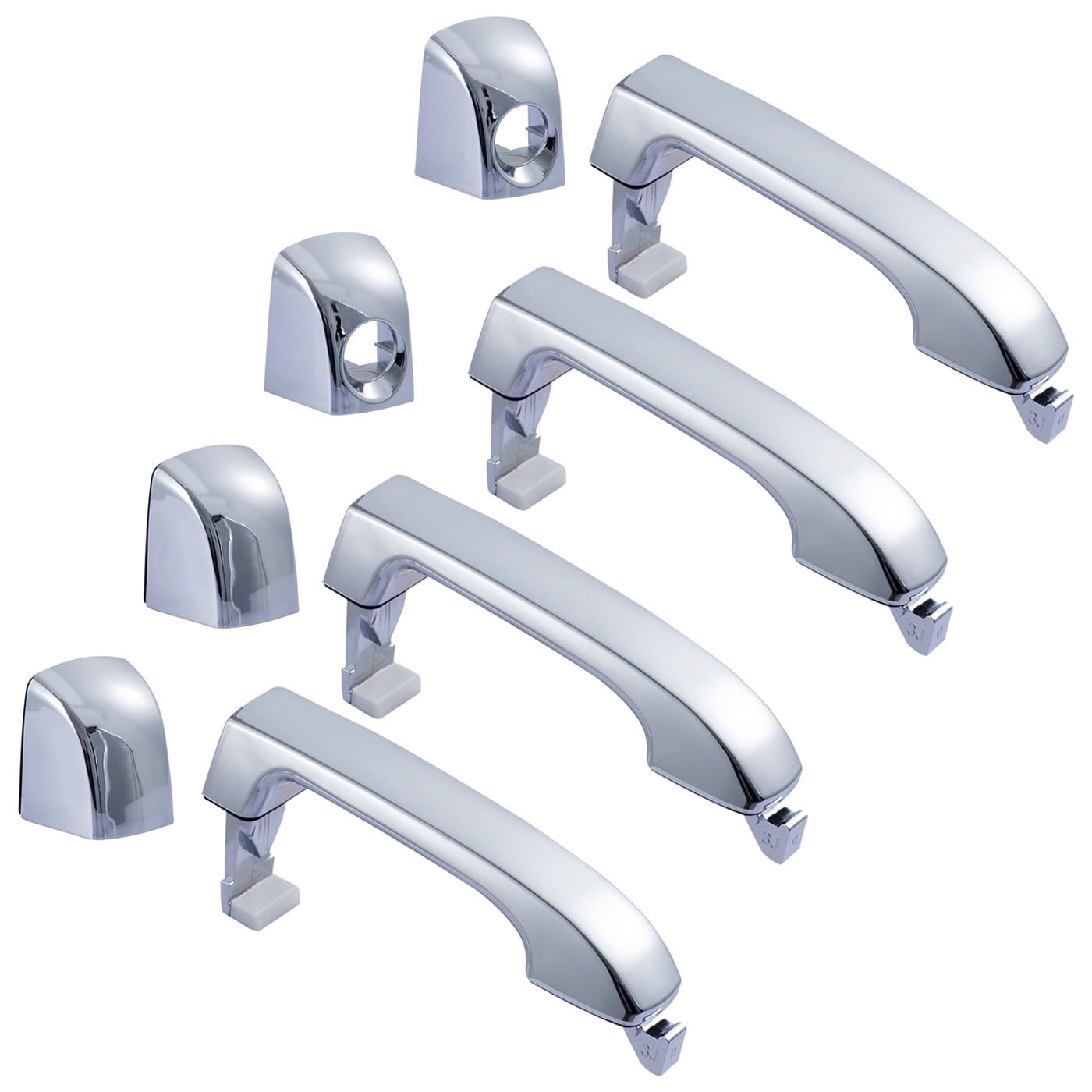 4pcs Complete Left+Right Front+Rear Side Chrome Exterior Door Handles ...