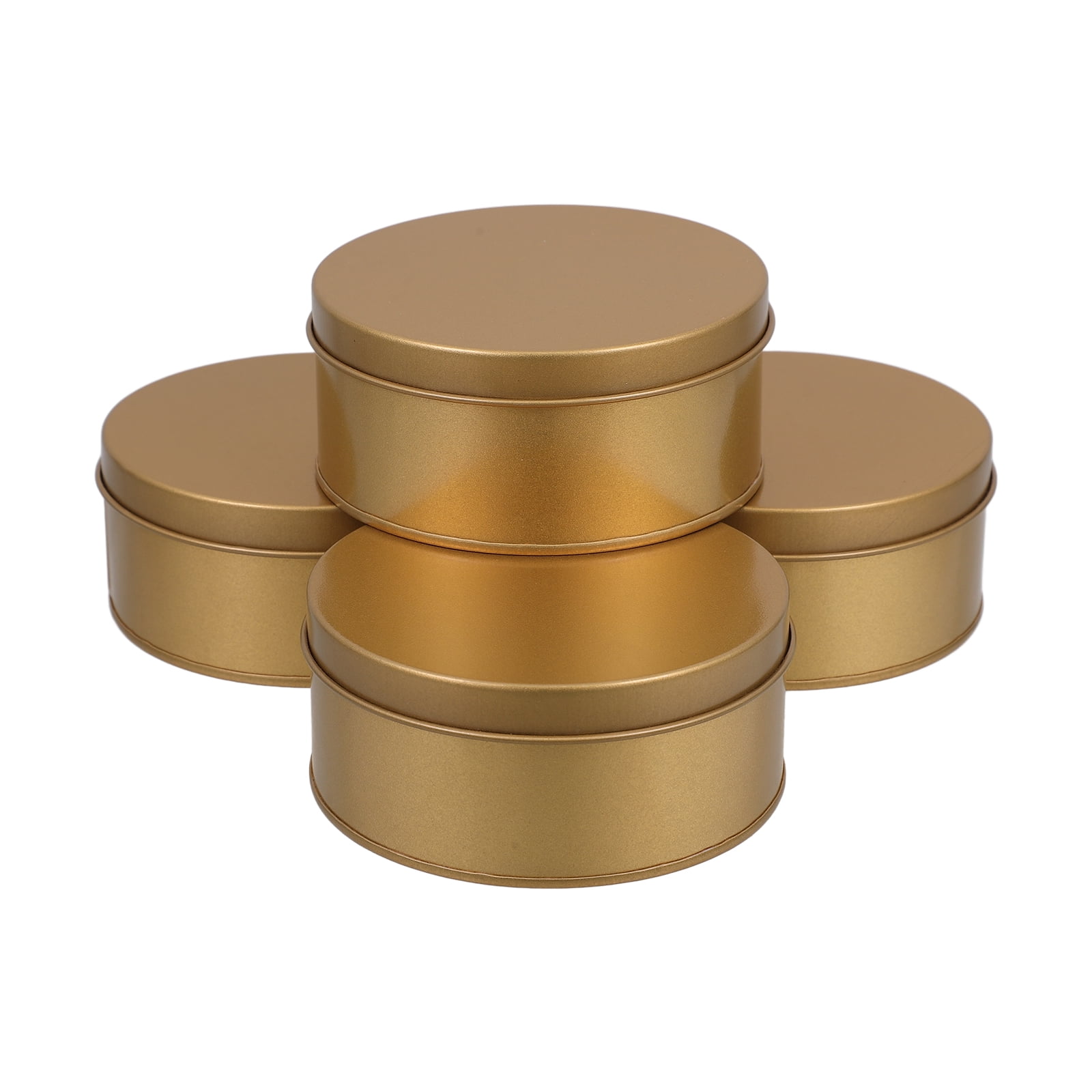 4pcs Cookie Tin With Lid Round Sturdy Tin Large Round Metal Tin Boxes ...