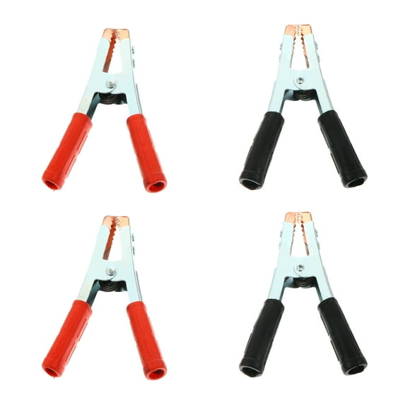 4pcs Copper Spring Loaded Car Battery Alligator Clamp Battery Charging ...