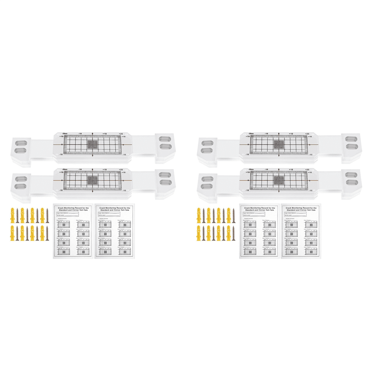 4pcs Crack Monitoring Record, Plus Tell Tale Corner Crack Monitor for ...