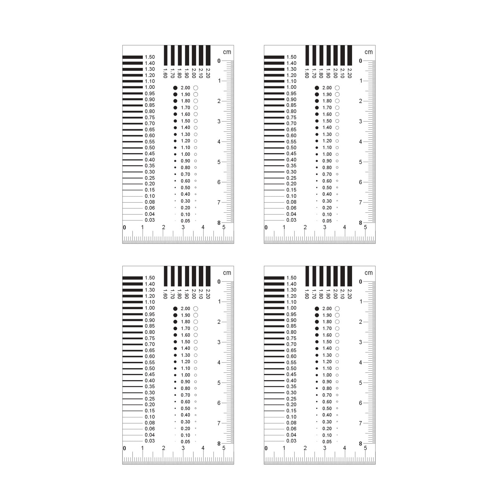 Plastic Surfaces Imperfection Gauges Cards With Double Side Laminated ...