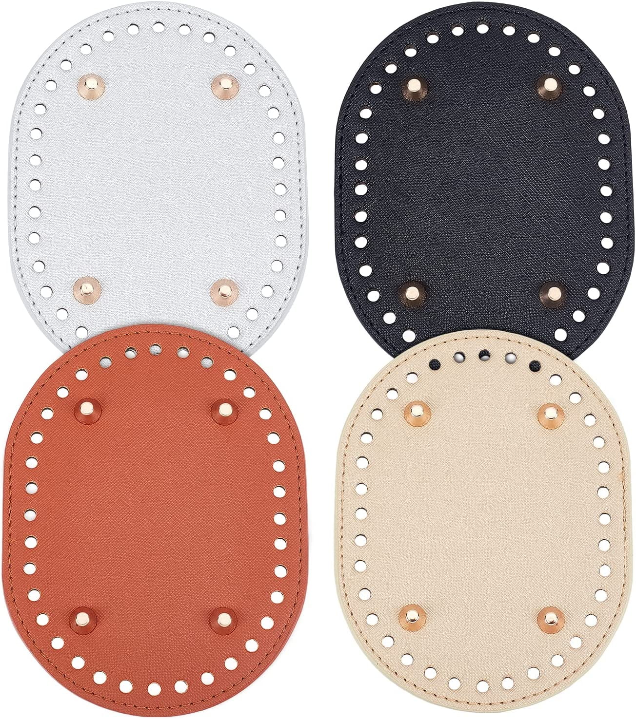 4pcs Crochet Bag Bottom 5.7 x 4.3 Inch Oval Bottom Bag Leather Bottom ...