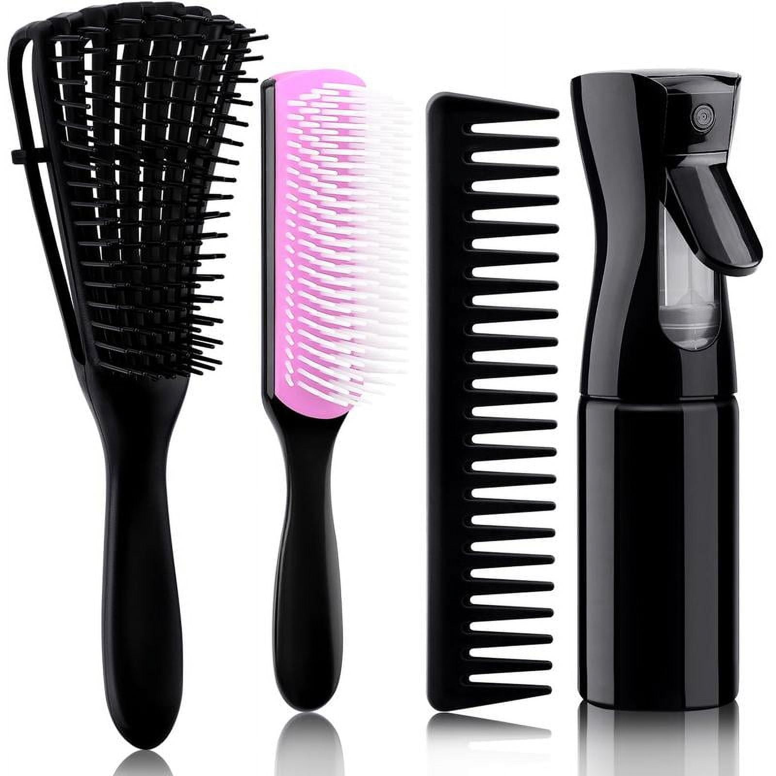 4pcs Curly Hair Brush Set for Adult Wet or Dry Hair, Detangling Brush ...