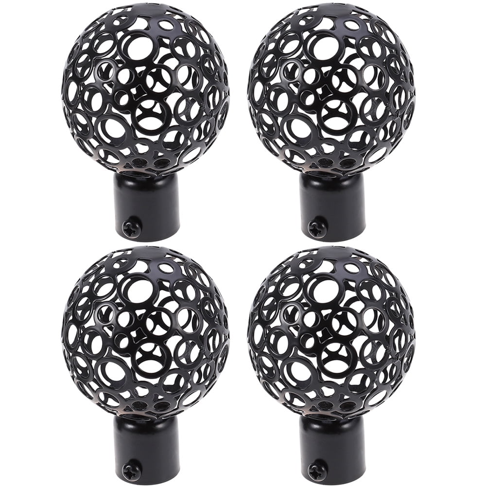 4pcs Curtain Finials hollow out Finials Drapery Rail Pole Head Caps for ...