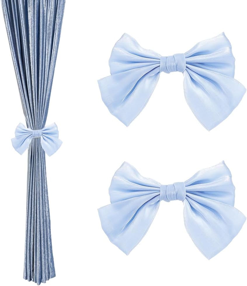 4pcs Curtains Tiebacks Clip Bowknot Curtain Holdbacks Blue Sweet ...