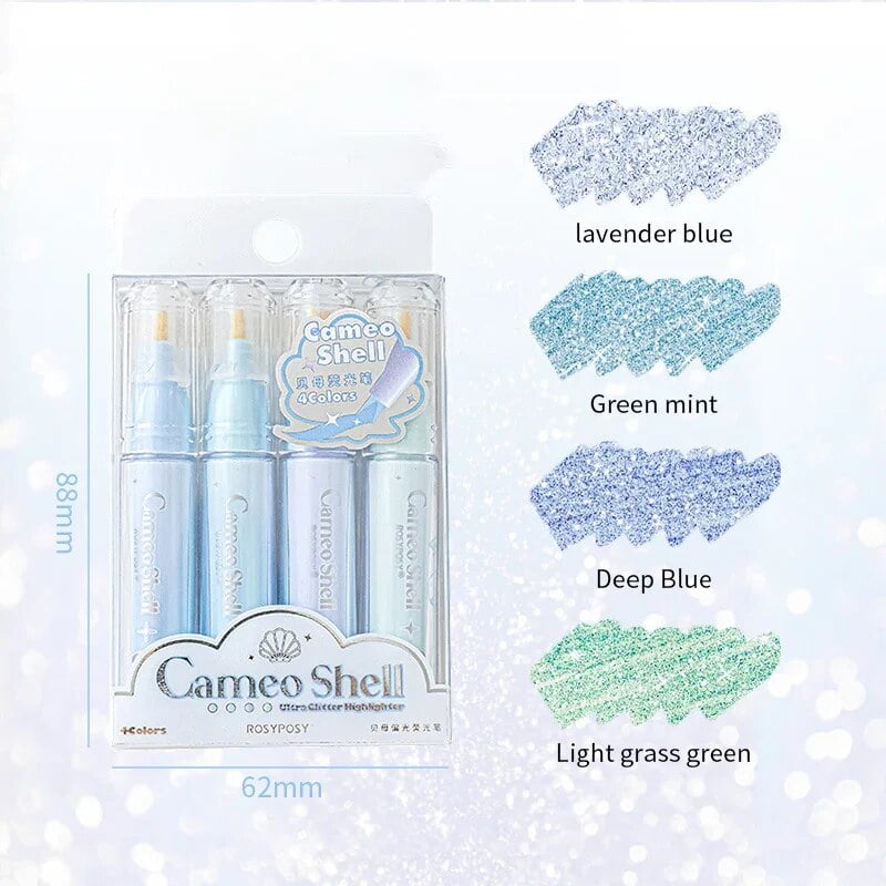 4pcs Cute Glitter Marker Pens Highlighters Spot Liner Sketch Graffiti ...