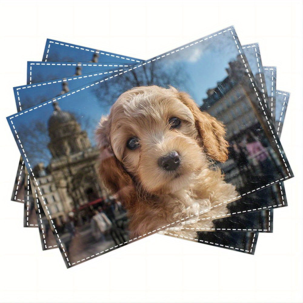 4pcs,Cute golden dog Pattern placemats, fashion print pattern table mat ...