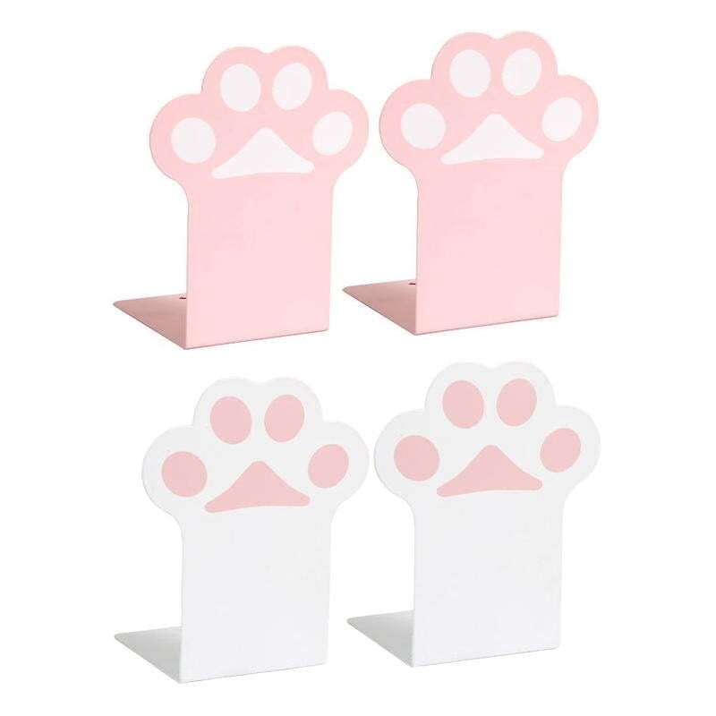 4pcs Cute metal bookend Decorative cat paw bookend Bookend Non-slip ...