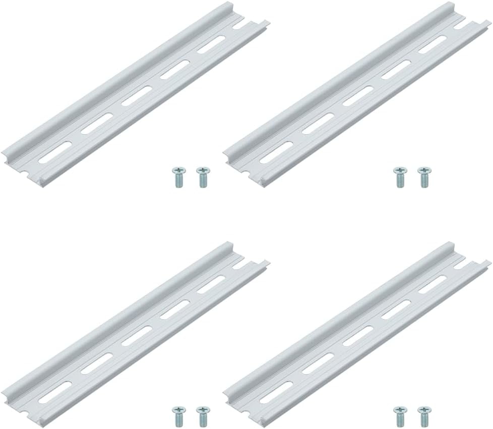 4pcs DIN Rails 8 Inch Long 35mm Wide 7.5mm High Aluminum Slotted ...