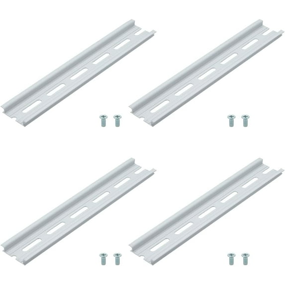 4pcs DIN Rails 8 Inch Long 35mm Wide 7.5mm High Aluminum Slotted ...