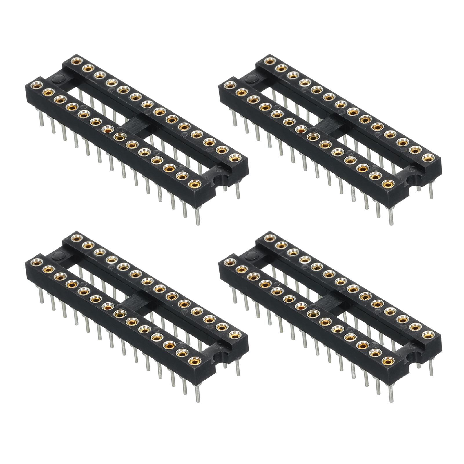 4pcs DIP IC Chip Socket Adapter Round Pin 14P 2.54mm Pitch IC Socket for PCB Board Chip, 7.7mm ...