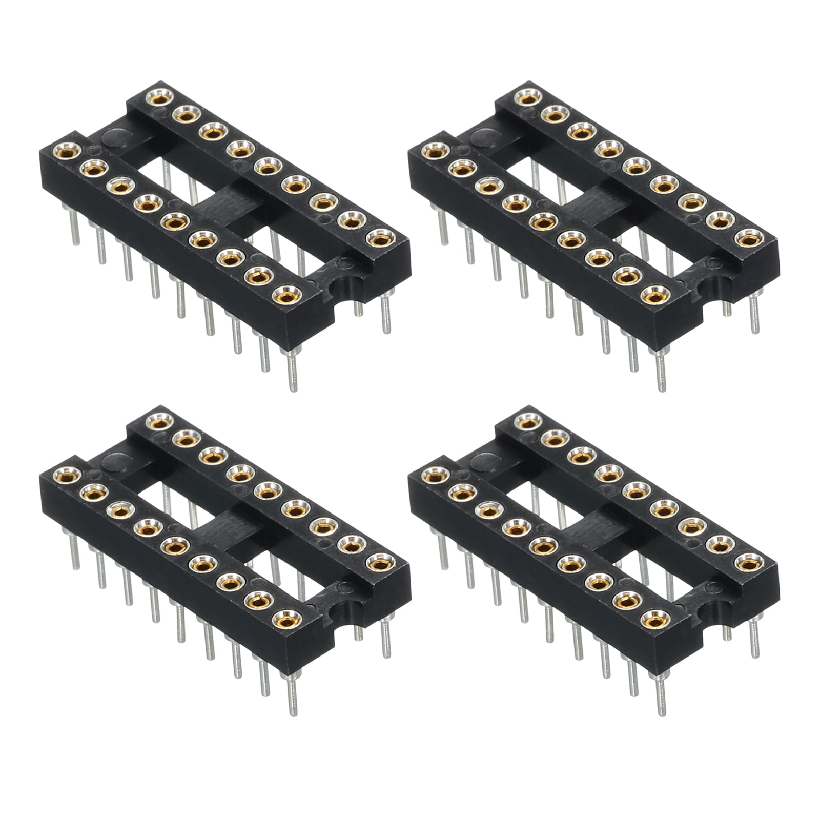 4pcs DIP IC Chip Socket Adapter Round Pin 18P 2.54mm Pitch IC Socket for PCB Board Chip, 7.7mm ...