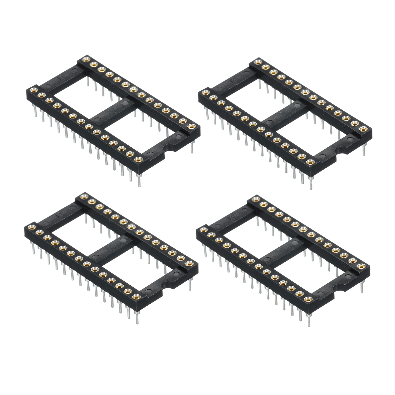 4pcs DIP IC Chip Socket Adapter Round Pin 28P 2.54mm Pitch IC Socket ...