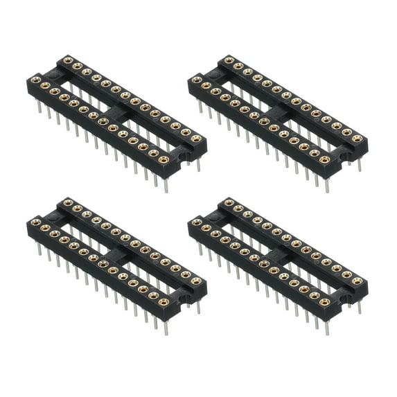 4pcs DIP IC Chip Socket Adapter Round Pin 28P 2.54mm Pitch IC Socket ...