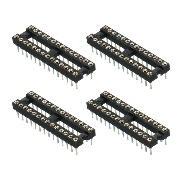 4pcs DIP IC Chip Socket Adapter Round Pin 28P 2.54mm Pitch IC Socket ...