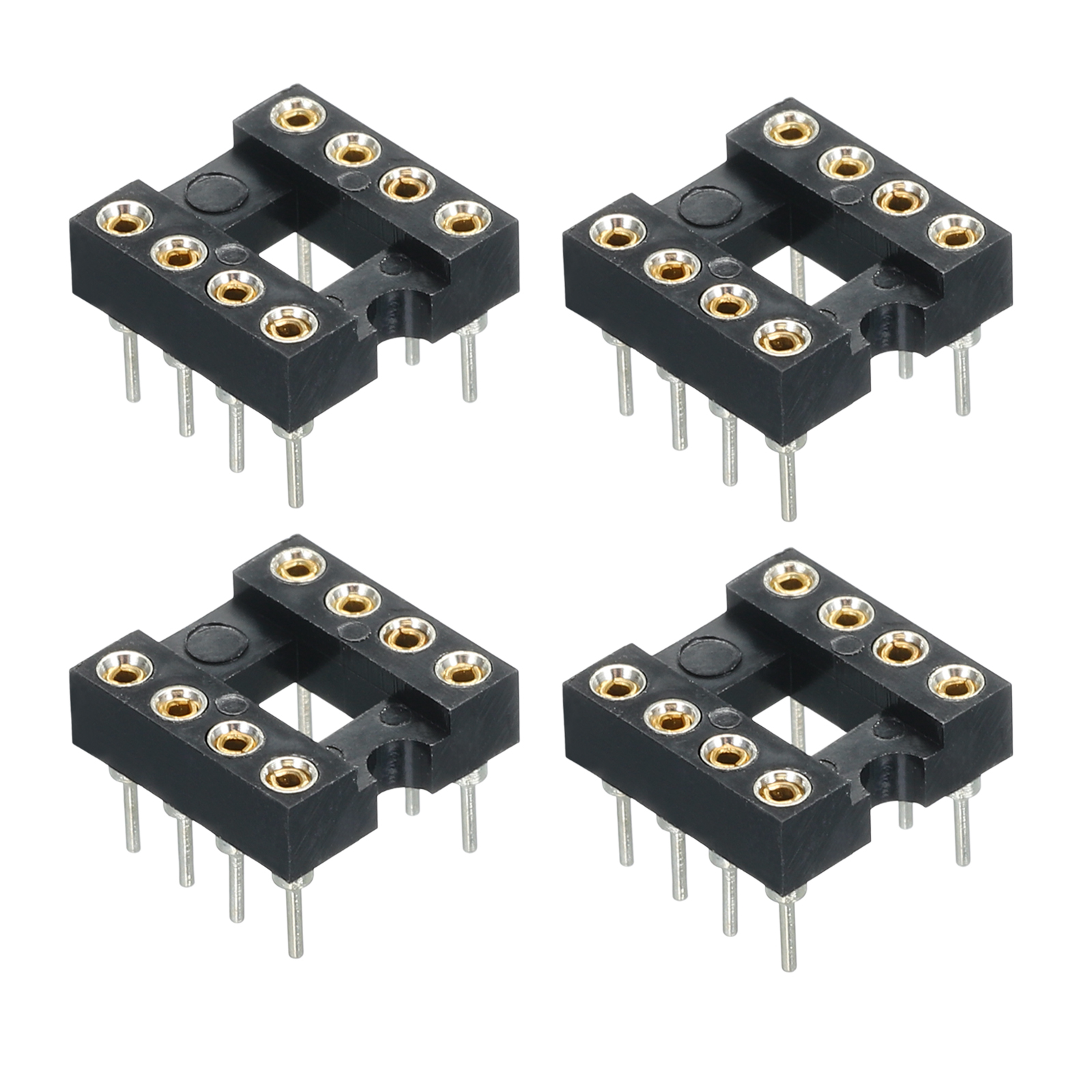 4pcs DIP IC Chip Socket Adapter Round Pin 8P 2.54mm Pitch IC Socket for ...